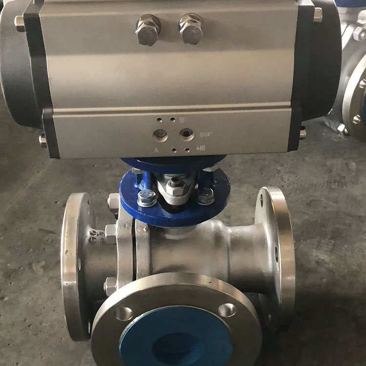 Q645F Q644F-气动三通球阀-温州科锐福阀门有限公司